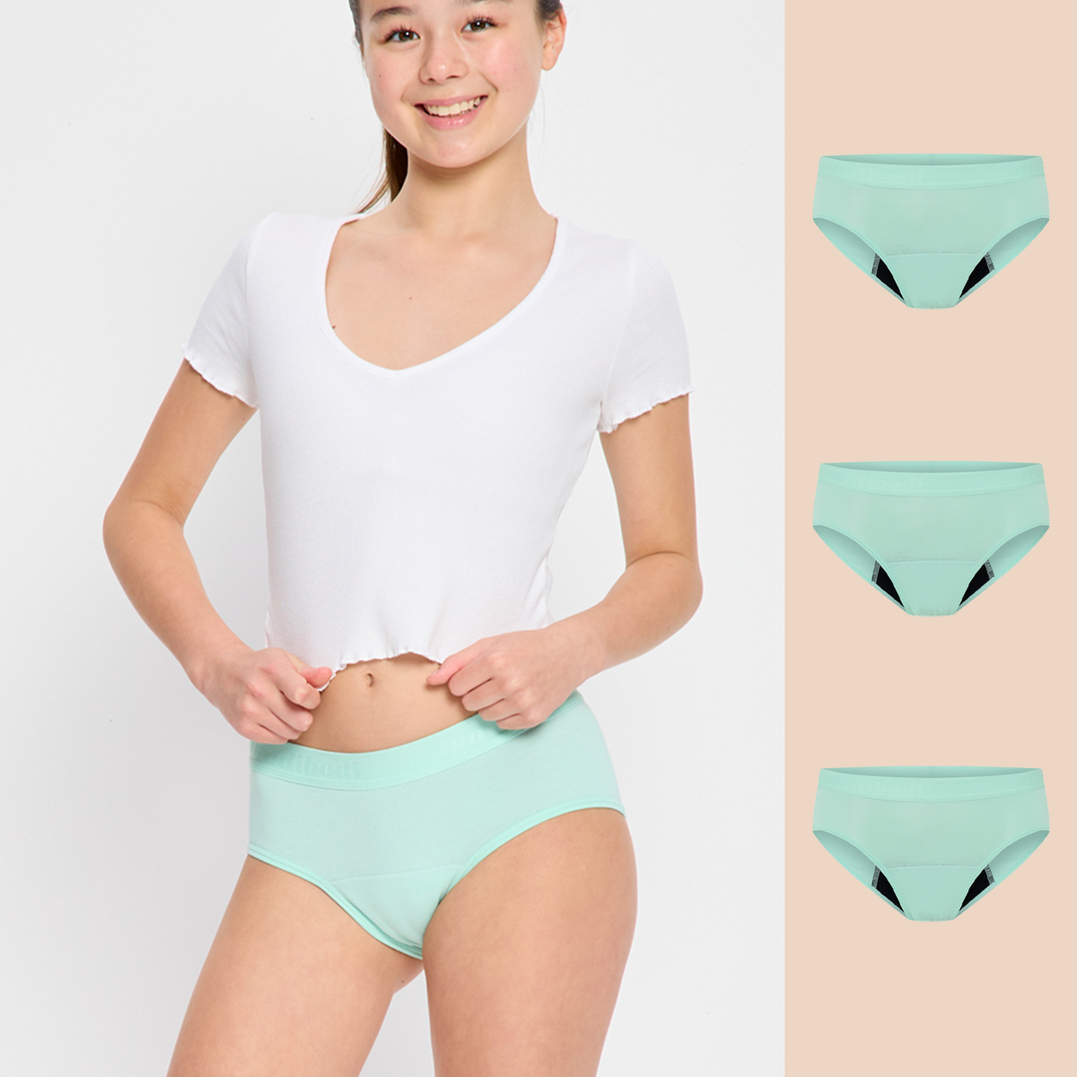 Teen Hipster Boyleg 3 Pack Spearmint – Modibodi AU
