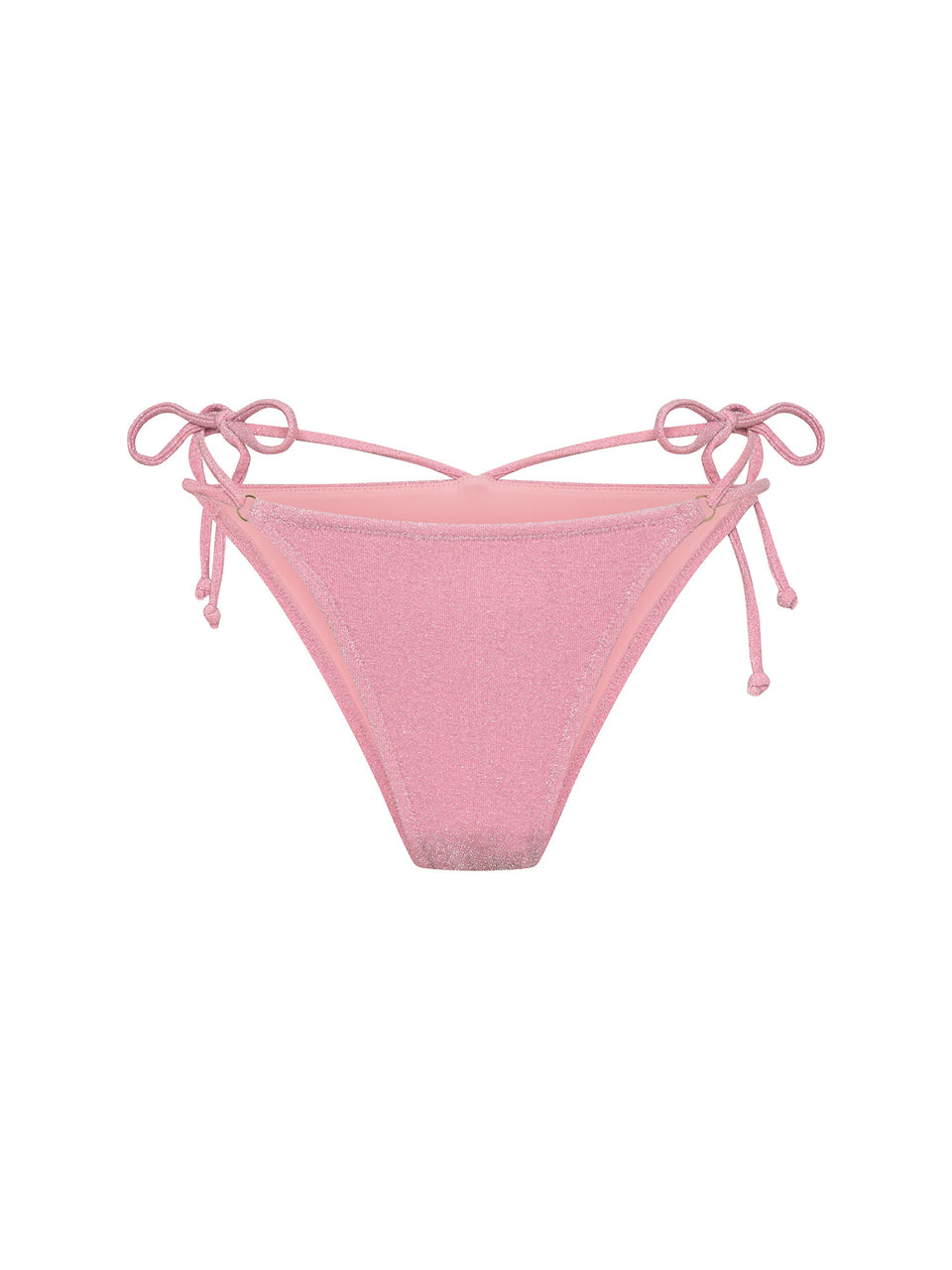 Swimwear Shimmer Tie Back Bandeau Top & Hi-Leg String Bottom Set Peony ...