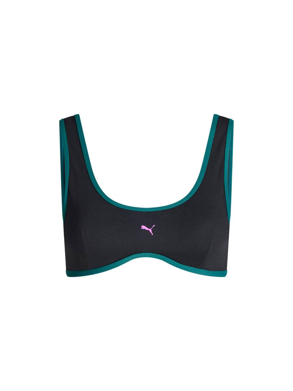 Puma X Modibodi Swimwear Scoop Bikini Top & Hi-Leg Cheeky Bottom Black ...